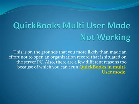 Ppt How To Set Up Quickbooks Multi User Mode Powerpoint Presentation Id 11240714