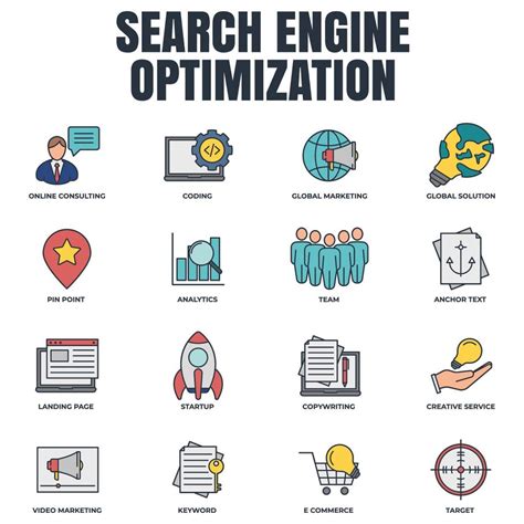 Set Of Search Engine Optimization Icon Logo Vector Illustration Seo