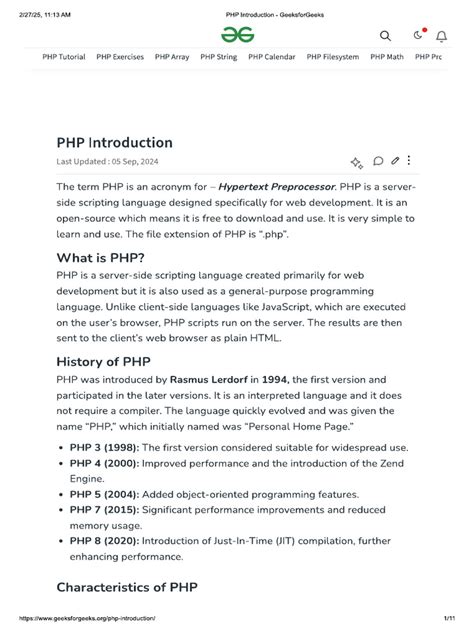 01 Php Introduction Pdf