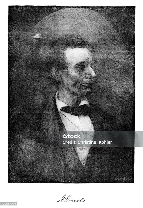 에이브러햄 링컨 초상화와 서명 미국 16대 대통령 미국 남북 전쟁 19세기 미국 역사 19세기에 대한 스톡 벡터 아트 및 기타