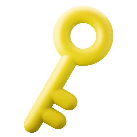Yellow Minimal Key Password Security Symbol User Interface 3d