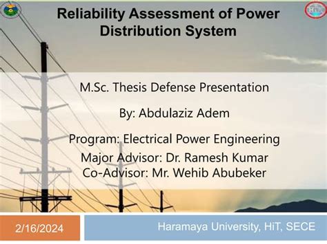 Reliability Assessment Of Power Distribution System Pptx