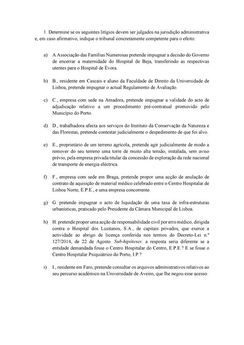 Caso 1 Enunciado Warning Tt Undefined Function 32 Determine Se Os Seguintes Litígios