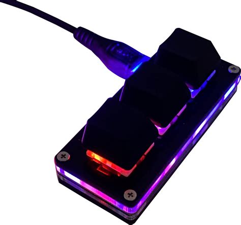 Amazon Com Mini 3 Key USB Keypad Macro Programmable Mechanical Gaming Keyboard One Handed RGB