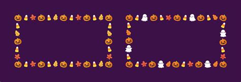 Cute Rectangle Halloween Frame Template Set Vector Image