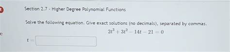 solved section 2 7 higher degree polynomial functions