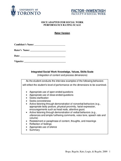 Fillable Online Osce Adapted For Social Work Fact Sheet Fax Email Print Pdffiller