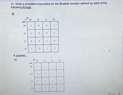 Solved 31 Write A Simplified Expression For The Boolean