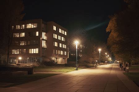 夜间大学的景色高清图片下载 正版图片600036741 摄图网