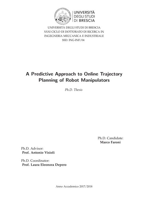 Pdf A Predictive Approach To Online Trajectory Planning Of Robot