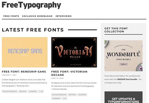 타이포그래피 디자인 위한 무료 영문 폰트 사이트