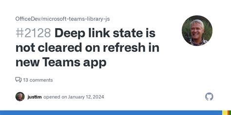 Deep Link State Is Not Cleared On Refresh In New Teams App · Issue