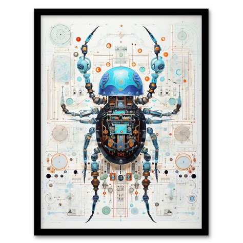 Nanobot Beetle Robot Hybrid Secret Military Schematic Blueprint Futuristic Complex Arcane