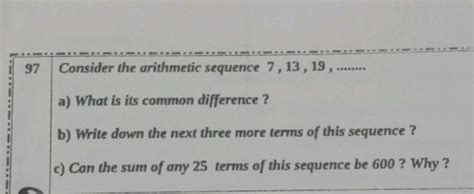 97 Consider The Arithmetic Sequence 71319 A Studyx