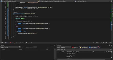 I Need Help Im Doing Pragim Blazor Tutorial Add New Employee To Database And Get This Error I