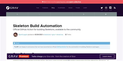 Skeleton Build Automation Gravcms
