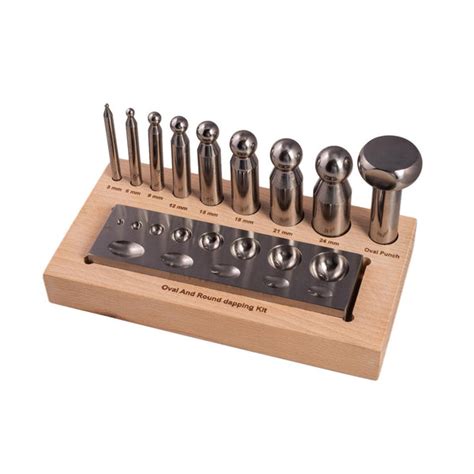 Oval And Round Dapping Set Of 9 On Wood Block — Otto Frei