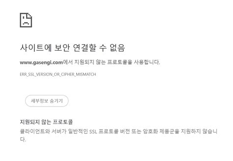 크롬 사이트에 보안 연결할 수 없음 해결방법 Flat Sun