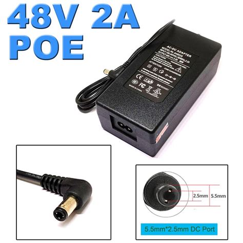 Dc 48v 2a Poe Power Supply Adapter Charger 48 V Volt For Cctv Security