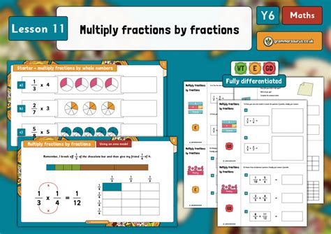 Year 6 Fractions Multiplying Fractions By Fractions Lesson 11 Grammarsaurus