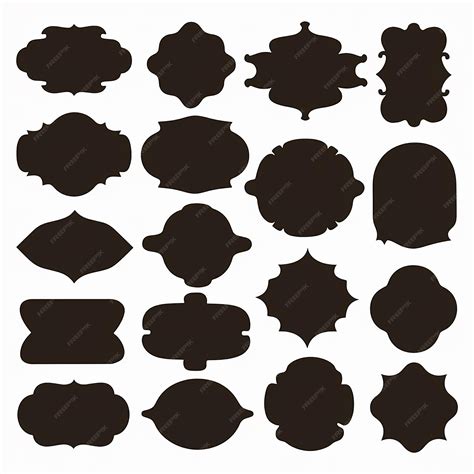 Premium Vector A Collection Of Ornate Curvilinear Shapes Resembling Vintage Frames Or Badges