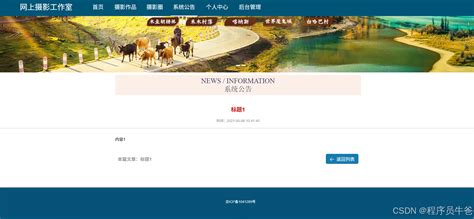 网上摄影工作室基于springboot和vue的网上摄影工作室源码数据库文档 Csdn博客