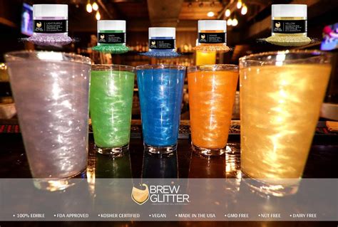 Brew Glitter Edible Beverage Glitter For Cocktails Champagne And