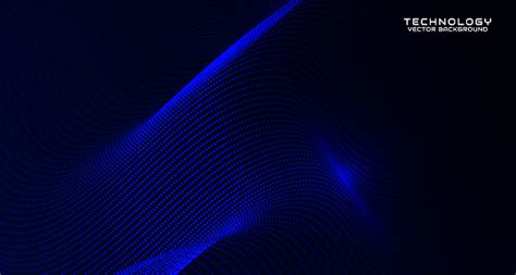 파란색 테크노 추상적인 배경은 입자 스타일 효과를 흔들며 어두운 공간에 있습니다 배너 전단지 카드 브로셔 표지 또는 방문