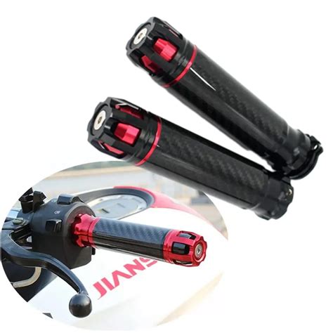 1 Pair Carbon Fibre Handle Bar Grips 78 22mm Universal Motorcycle