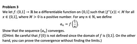 Solved Problem We Let F R Be A Differentiable Chegg Com