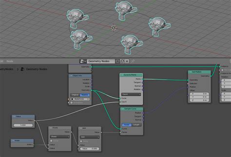 Sliding Instances Along A Curve In Blender Using Geometry Nodes