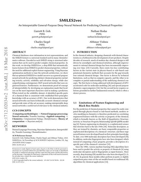 pdf smiles2vec an interpretable general purpose deep neural network for predicting chemical