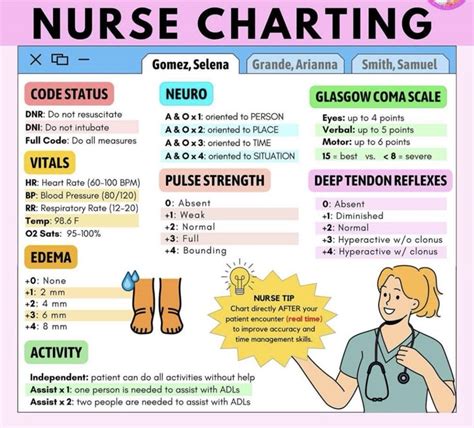A Poster With The Words Nurse Chart And Instructions For Nurses To Use On Their Medical Needs