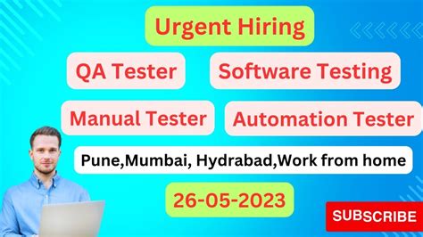 Software Testing Job Qa Fresher Manual Testing Job Automation Testing Job 26 May 2023