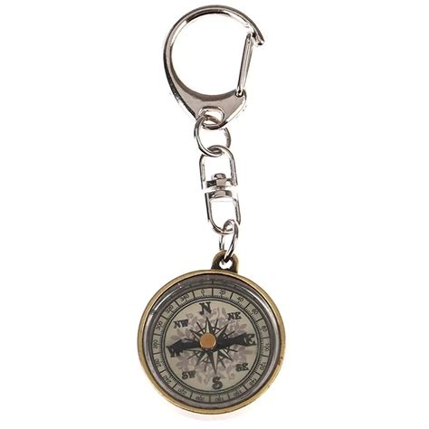 1pcs Mini Compass Vintage Survival Zinc Alloy Pocket Compass With Key