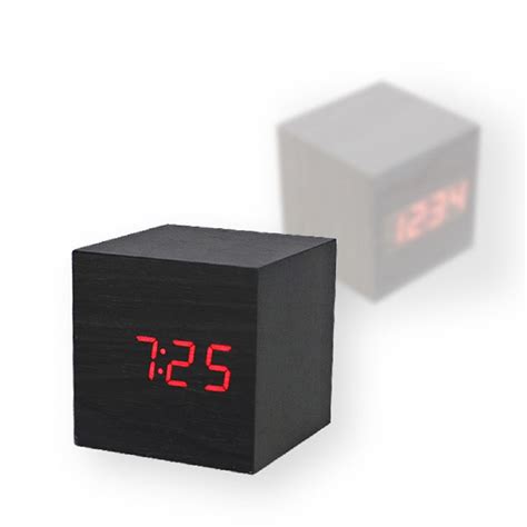 소리에 반응하는 Led 우드 탁상 알람시계 Simply Cube 온채널