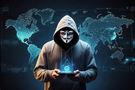 Hacker In Hoodie Dark Theme Premium Ai Generated Image