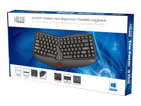 Wireless Mini Multimedia Trackball Keyboard