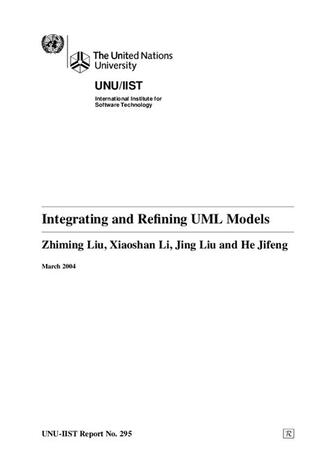 pdf integrating and refining uml models