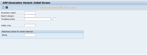 CG B SAP Tcode Edit Generation Variant