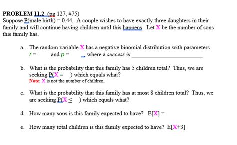 Solved PROBLEM Pg Suppose P Male Birth Chegg Com