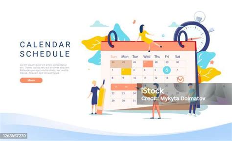 개념을 계획하는 사람들 기업가 정신과 캘린더 일정 은 충전 코스 캠페인으로 계획합니다 벡터 일러스트 비즈니스 미팅 및 이벤트 조직 프로세스 사무실 작업 달력에 대한 스톡