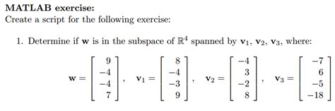 Solved Matlab Exercise Create A Script For The Following