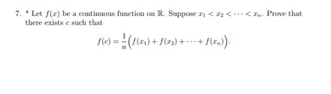 solved 7 ∗ let f x be a continuous function on r suppose