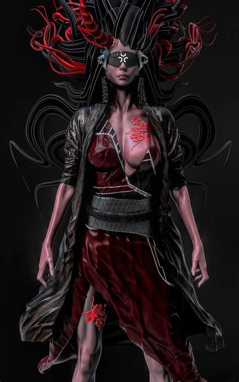 Artstation Cyberpunk Female Demon Slayer Kimetsu No Yaiba