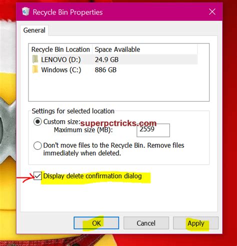 How To Enable Delete Confirmation Dialog Box In Windows 10