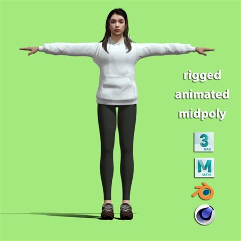 T Pose Rigged Nude Girl 3dpassionnet