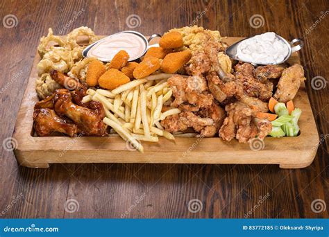 Assorted Fried Snacks Stock Image Image Of Dish Chicken 83772185