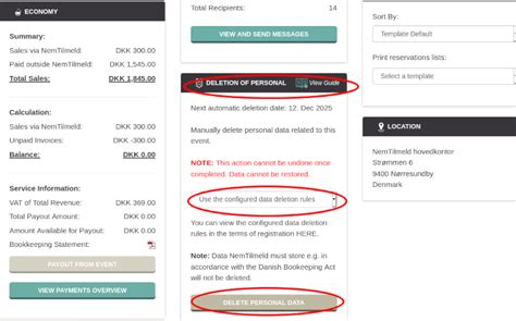 Delete Personal Data On A Single Event