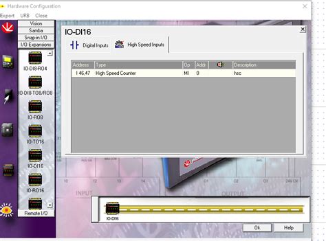 connecting an encoder to a io di16 vision and samba plc hmi